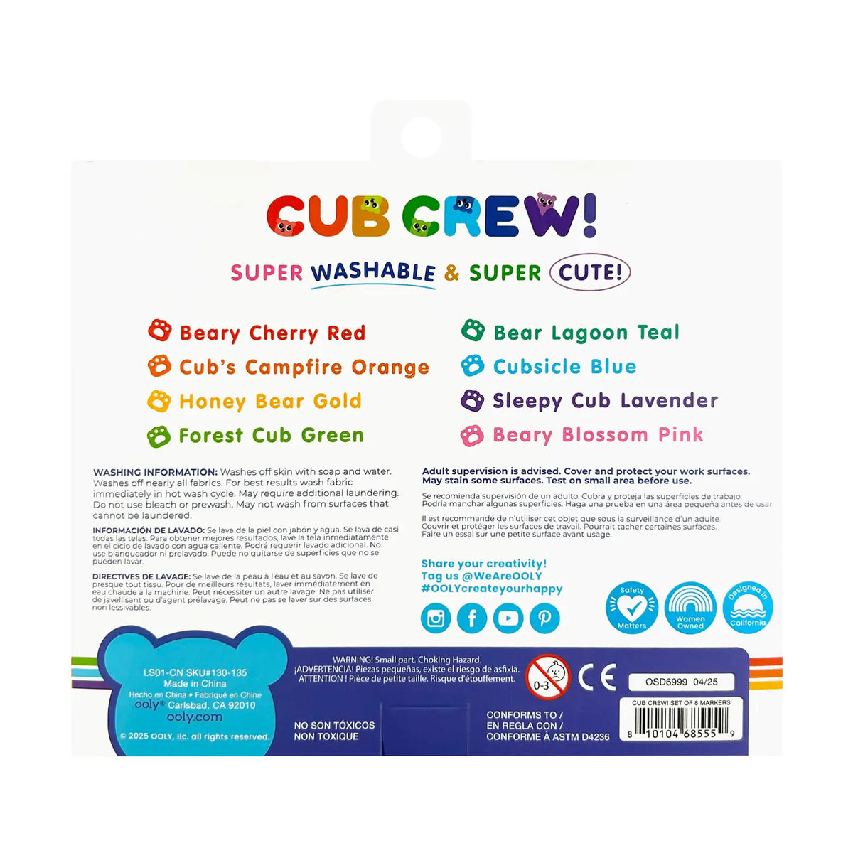 CUB CREW - WASHABLE MARKERS – Three Littles