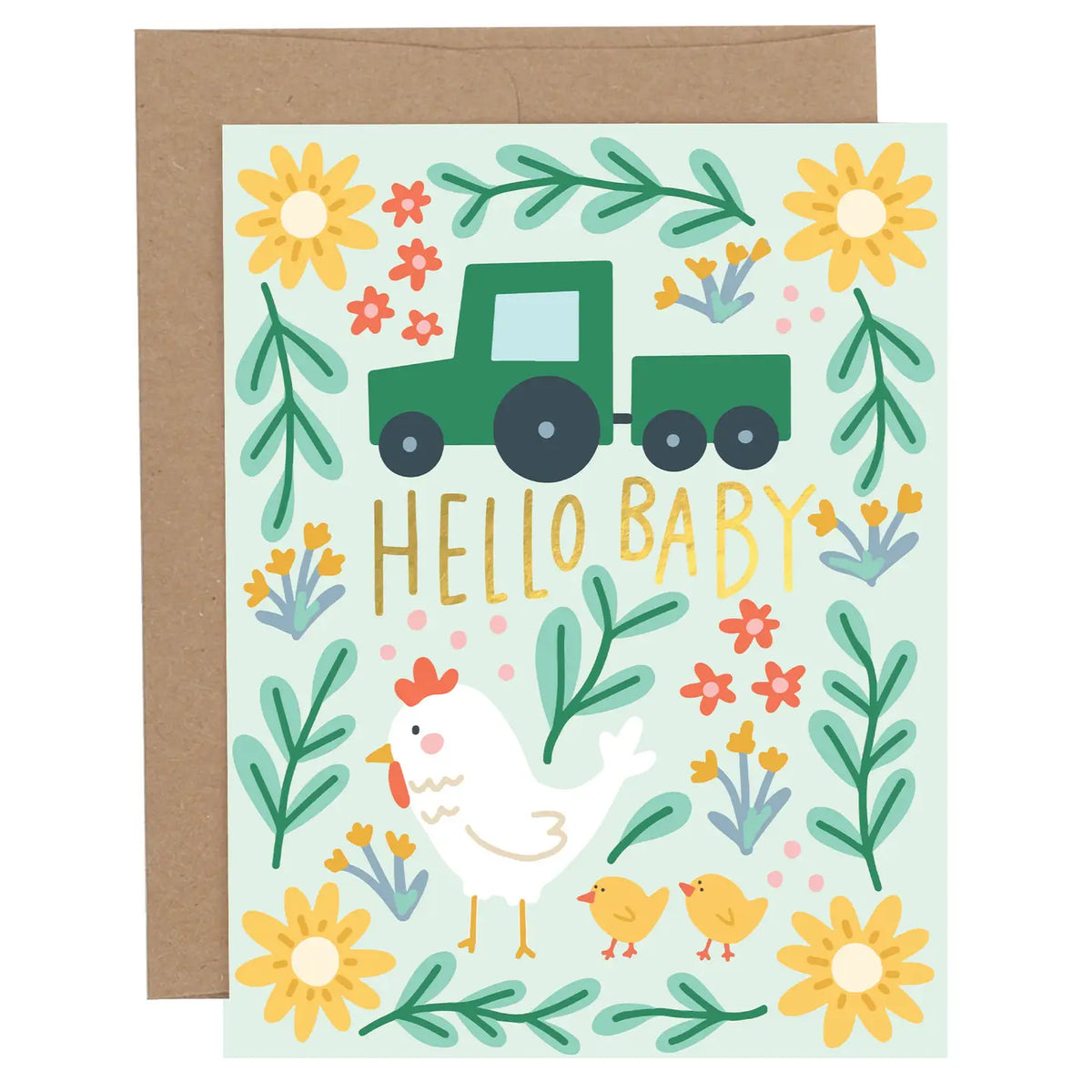 CARD - hello baby chicken – Three Littles